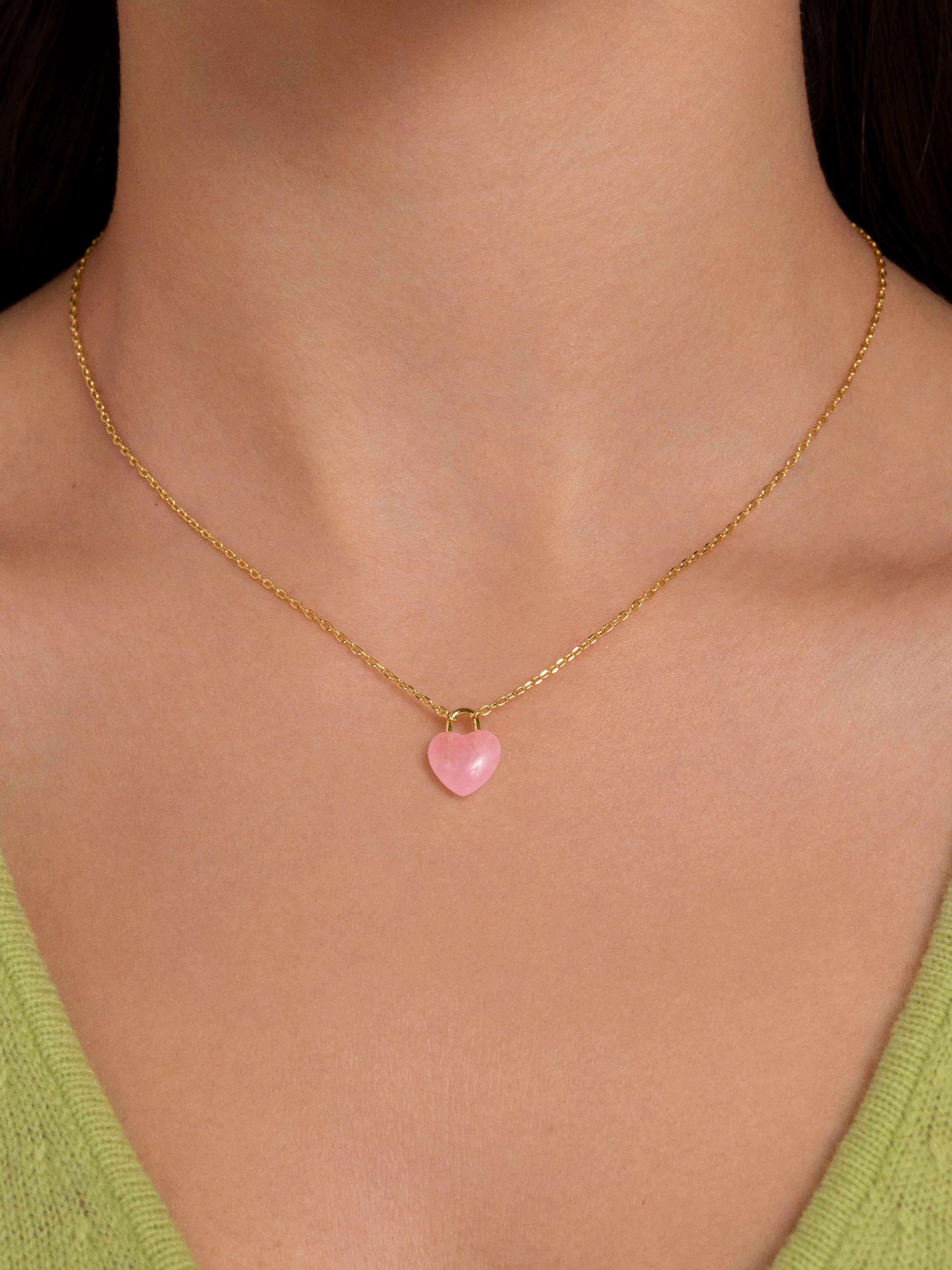 Collar Sweet Heart Pink Stone Baño Oro – SINGULARU