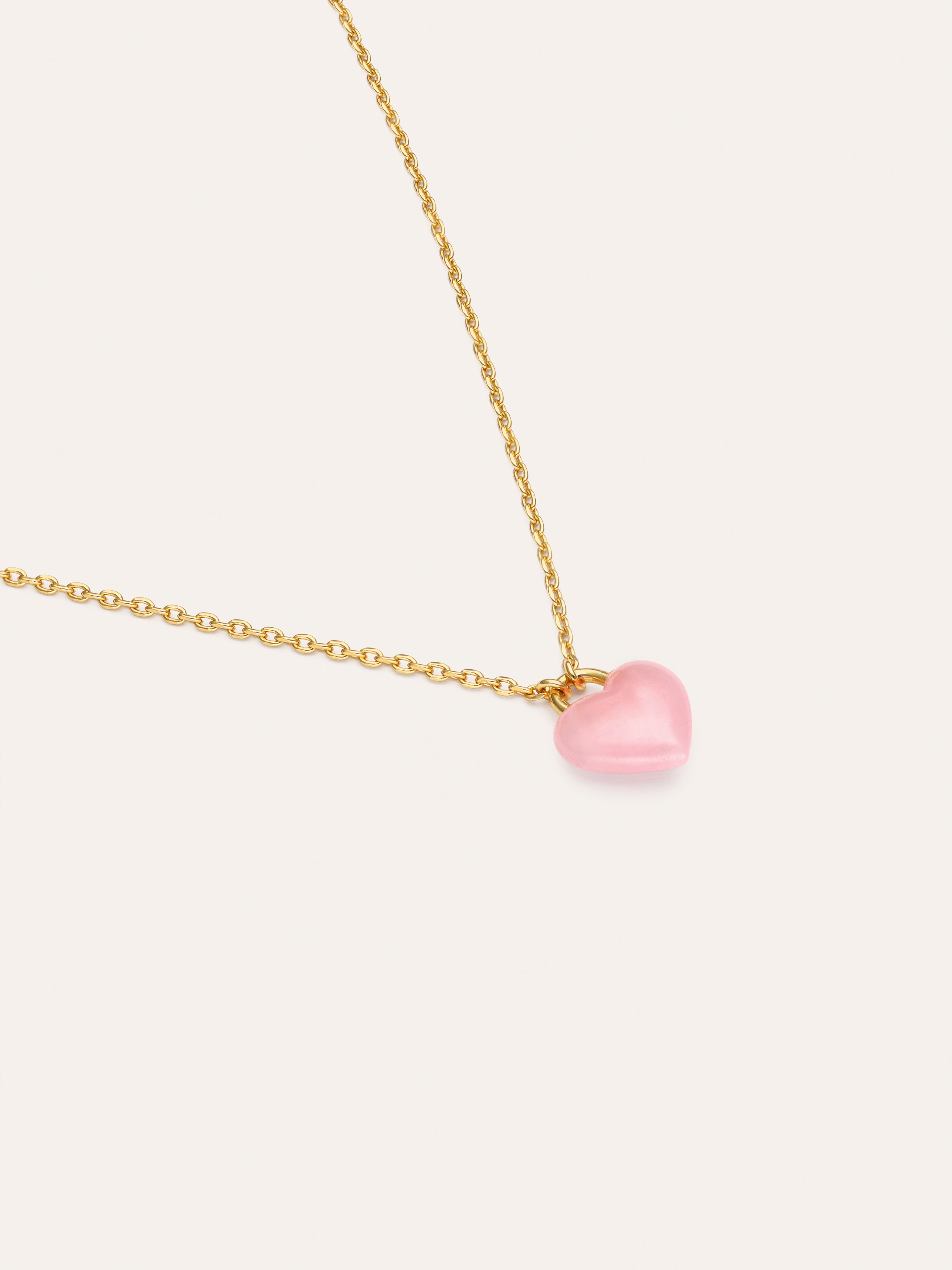 Collar Sweet Heart Pink Stone Baño Oro – SINGULARU