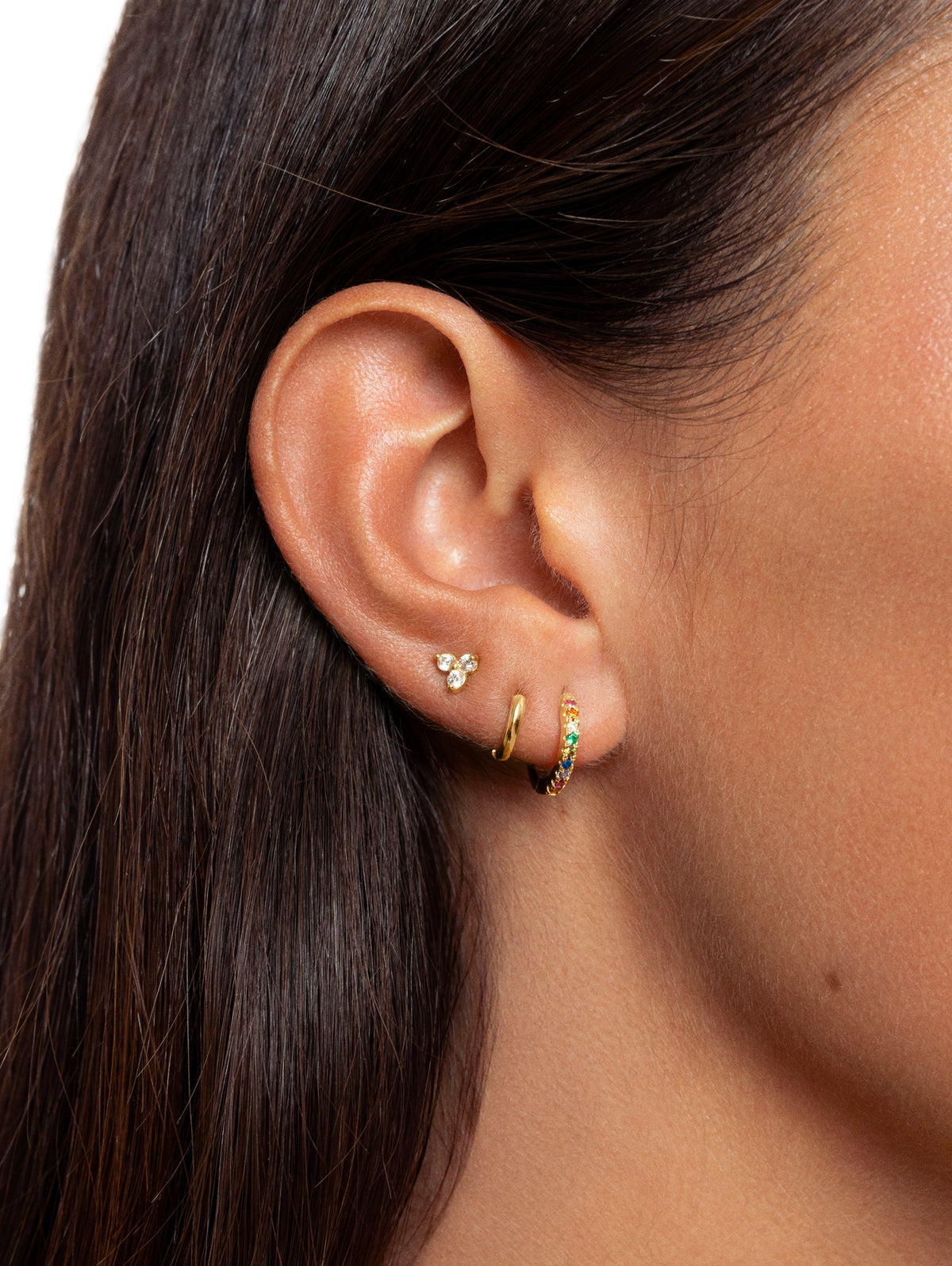Pendientes Aro Colors Plata Baño Oro | SINGULARU
