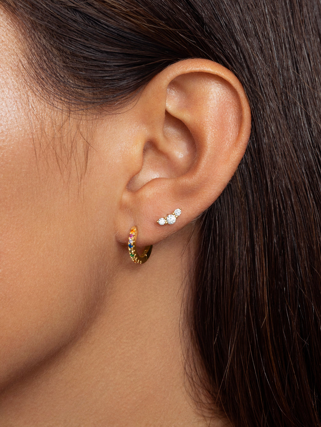 Pendientes Aro Colors Plata Baño Oro – SINGULARU